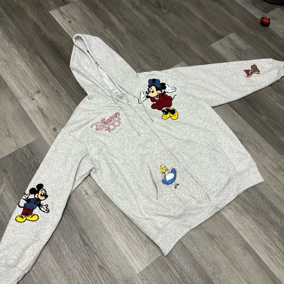 Disney | Tops | Disney World 0th Full Zip Gray Hoodie Jacket Mickey ...